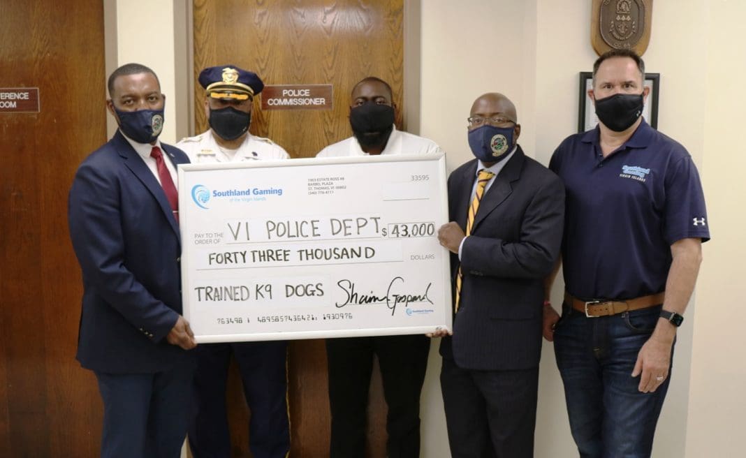 Southland Gaming Donates Funds to VIPD to Purchase Dogs | St. Thomas Source