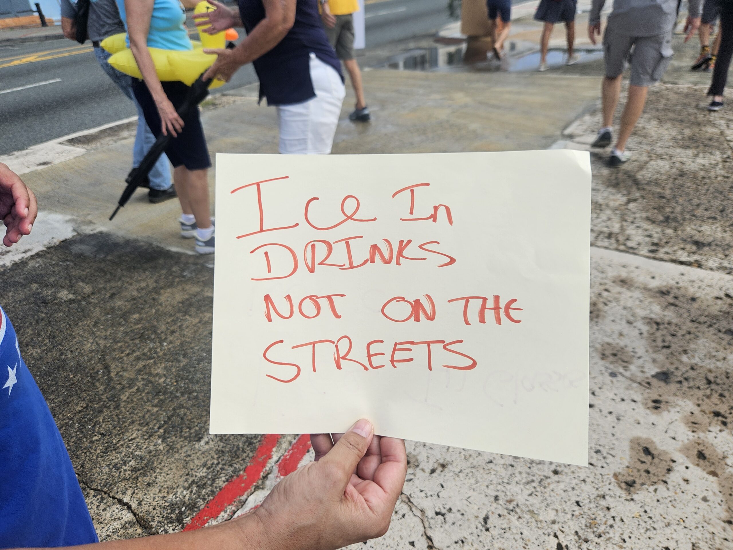 Demonstrators March in St. Thomas as Part of Nationwide No Kings ...