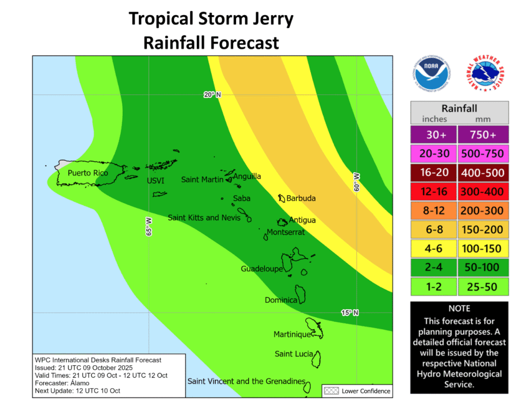 Rain, Rough Seas Expected Across USVI and Puerto Rico as Tropical Storm ...