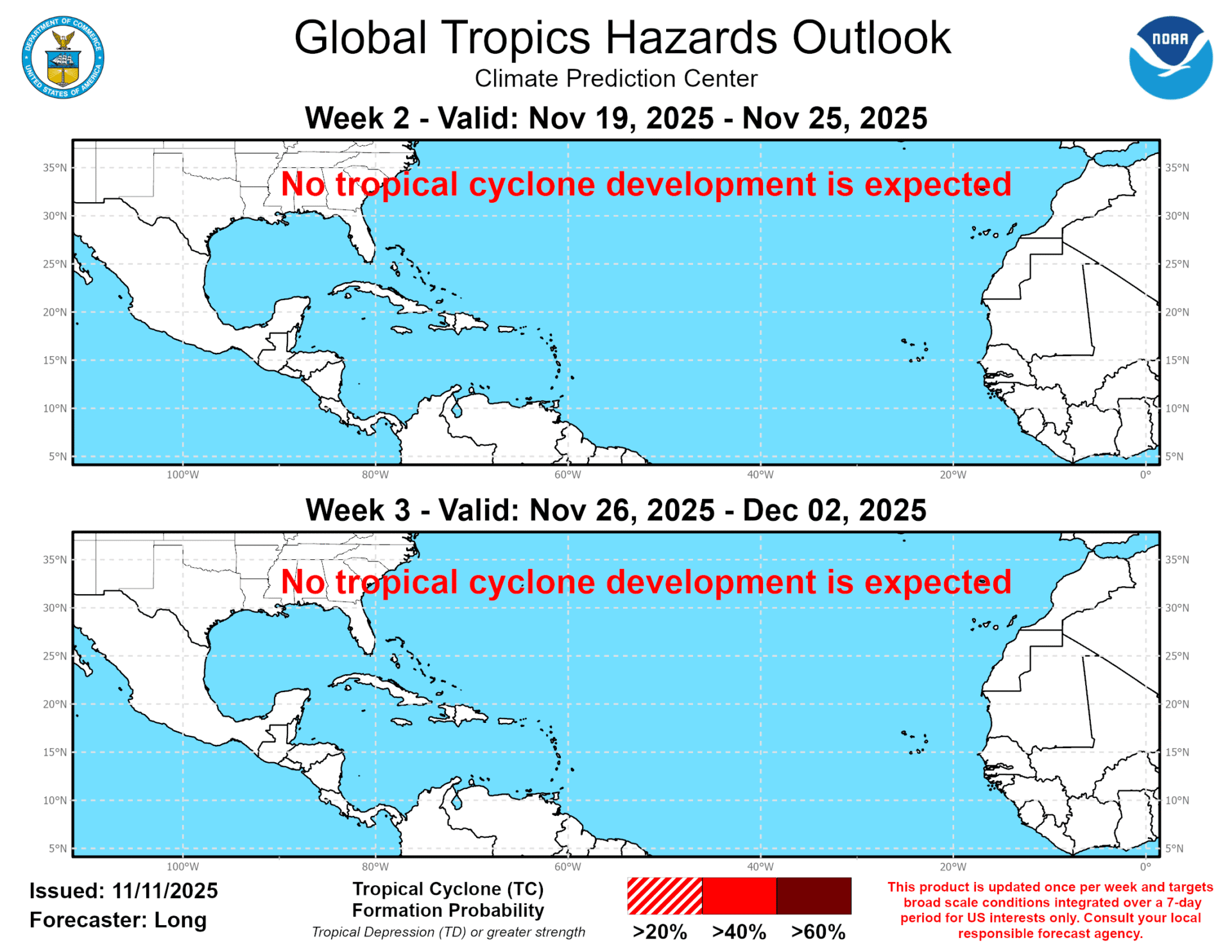 Tropical Outlook: Cyclone Development Not Expected During Final Weeks ...